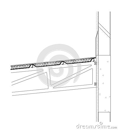 Architectural CAD Drawing In 2D Showing The Typical Detail Section Of ...