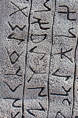 The Scripts Inscriptions Of Oldest Turkic Language Royalty-Free Stock ...