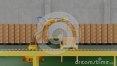 Modern, Advanced, Robot Arm Loading.robotic Arm in Factory Stock Video ...