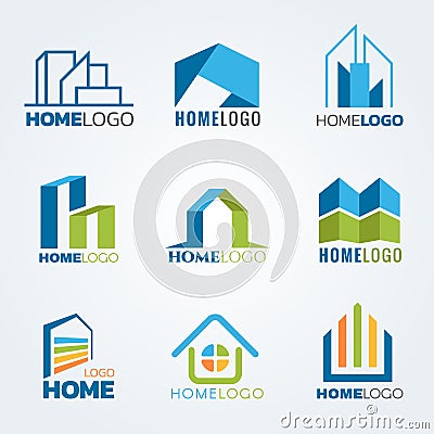 Modern And Art Home Logo Vector Set Design Stock Vector - Image: 71622641
