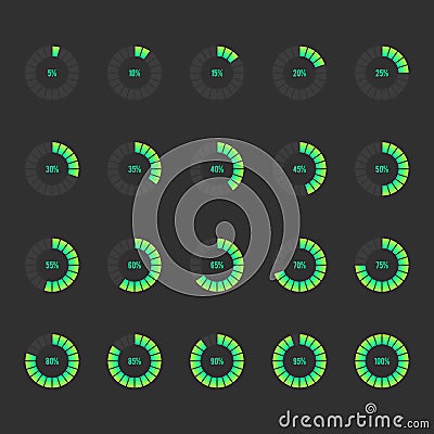 Modern Circle Progress Bar Icon Set Illustration | CartoonDealer.com ...