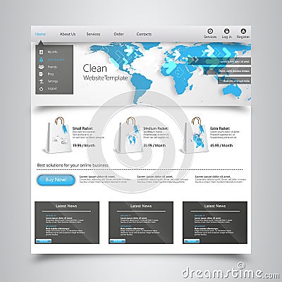 Modern Clean Website Template Vector Illustration | CartoonDealer.com ...