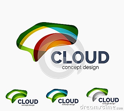 Modern Cloud Logo Set Vector Illustration | CartoonDealer.com #49097994