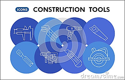 Modern Construction Tools Infographic Design Template. Building ...