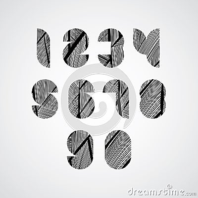 Modern Digital Shaped Stylized Numbers. Vector Illustration ...