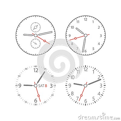 Modern Digital Watch Dials Template Stock Vector - Image: 54361890
