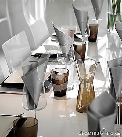 Modern Dining Table Setting Royalty-Free Stock Photo | CartoonDealer ...