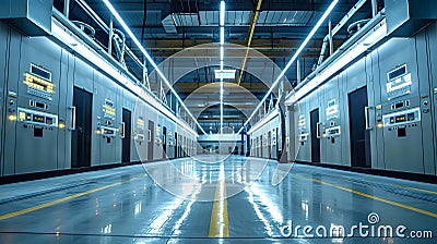 Modern Electrical Substation Interior With Advanced Technology And ...