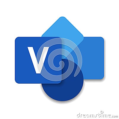 Modern Flat Design Of Logo VSD Visio Drawing File Icon Cartoon Vector ...