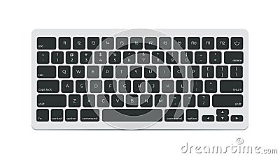 Modern Flat Web Template with Keyboard Template on White Background ...