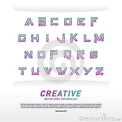 Modern Font Technology And Alphabet Design. Creative Design Font Tech ...