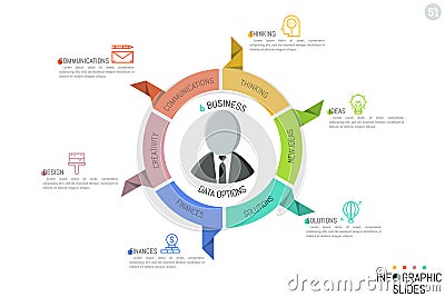 Modern Infographic Design Layout. Circular Diagram In Shape Of Steering ...