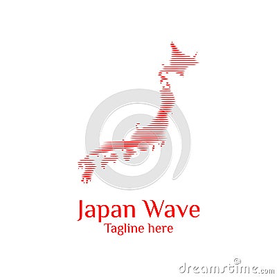 Modern Japan Map Wave Logo Template Designs Vector Illustration Simple ...