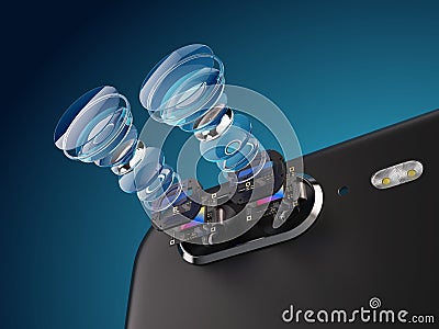 Modern Lens Of Smartphone Double Camera Structure. New Features For A ...
