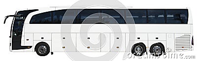 Modern Luxury Motor Coach Tour Bus, Isolated White Royalty Free Stock ...