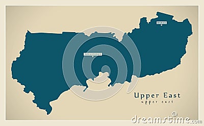 Modern Map - Upper East Region Map Of Ghana GH Vector Illustration ...