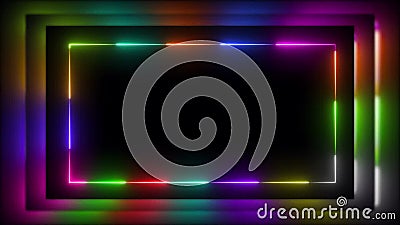 Modern Neon Rectangle Frame Animation. Loop Animation Neon Rectangle ...