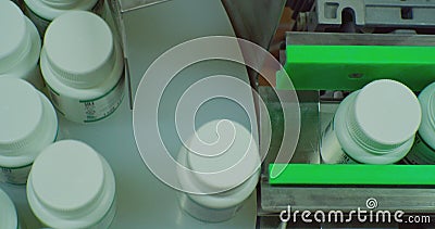 Modern Pharmaceutical Production.plastic Vials with Medicines Move ...