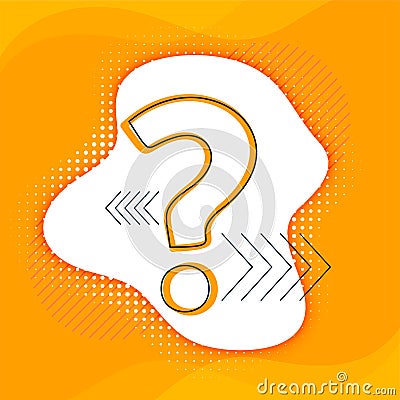 Modern Question Mark Sign Yellow Background For Communication Or ...