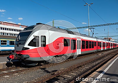 Modern Red Train Stock Photos - Image: 25657543