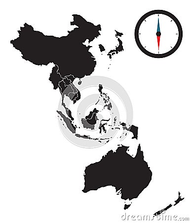 Modern Regional Comprehensive Economic Partnership (RCEP) Map. Vector ...