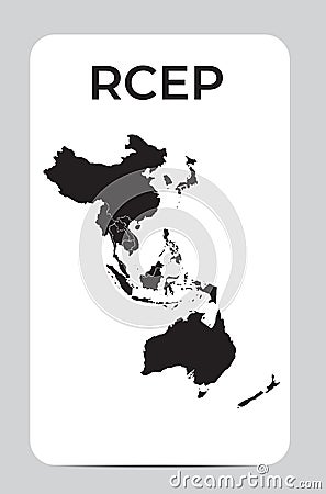Modern Regional Comprehensive Economic Partnership (RCEP) Map. Vector ...
