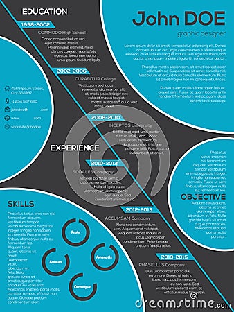 Modern Resume Curriculum Vitae With Cool Circle Elements Stock Vector ...