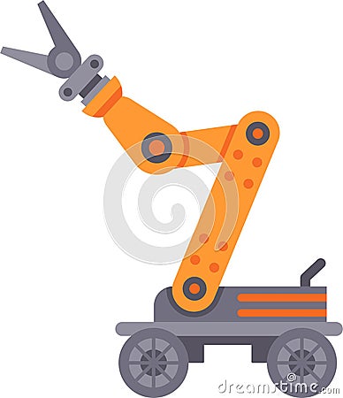 Modern Robotic Arm With Gripper Attached To A Wheeled Platform ...