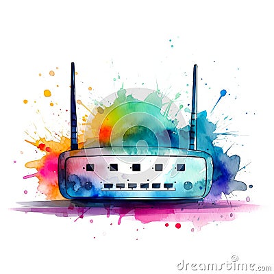 Modern Router Device Square Illustration. Royalty-Free Stock Photo ...