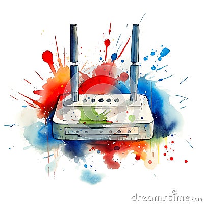 Modern Router Device Square Illustration. Royalty-Free Stock Image ...