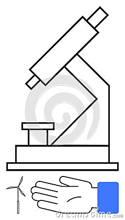 Modern Science And Environmental Exploration Wind Energy, Microscopy ...