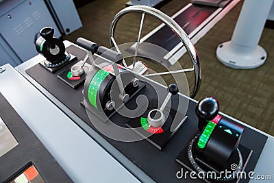 Modern Ship Control Panel On The Captains Bridge Stock Photo - Image ...