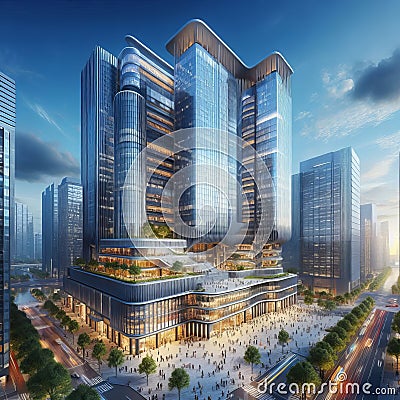 Modern Skyscraper A Sleek Glass Skyscraper With Realistic Reflec ...