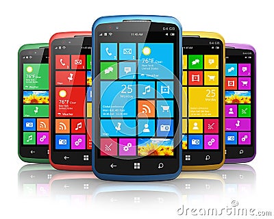Modern Smartphones With Touchscreen Interface Stock Photo ...