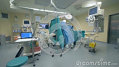 Modern surgery room. stock video. Video of assistant - 124746907