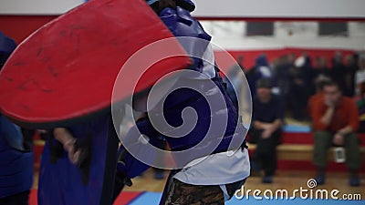 Modern sword fighting stock footage. Video of helmet - 138198122