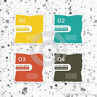 Modern Torn Paper For Infographics. Vector Infographics Background ...