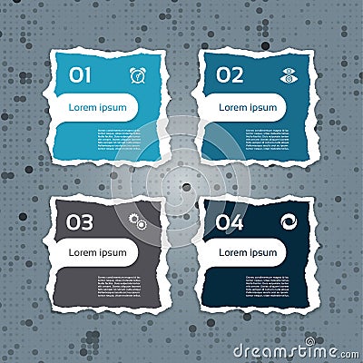 Modern Torn Paper For Infographics. Vector Infographics Background ...