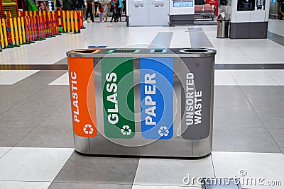 Modern Trash Bins For Waste Segregation. Separate Waste Collection ...
