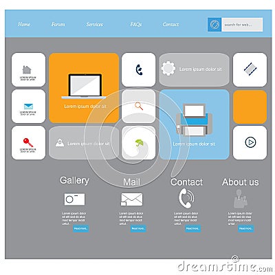 Modern UI Flat Design Vector Kit In Trendy Color With Simple Mobile ...