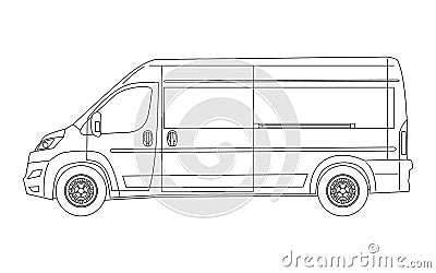 Modern Van Blueprint - Outline Style Stock Vector - Image: 74246928