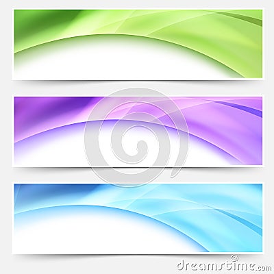 Modern Web Bright Glowing Header Footer Set Stock Vector - Image: 45593063