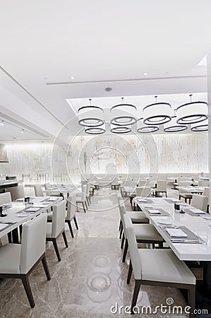 Modern White Restaurant Interior Royalty Free Stock Photography - Image ...