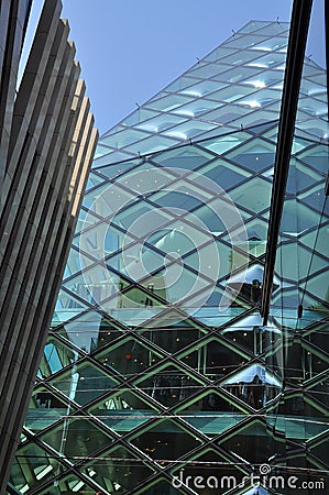 Modern Window Design And Curved Glass Panels Stock Photo - Image: 39459105