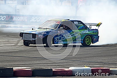 Modified car drifting with smoke - Stock Image - Everypixel