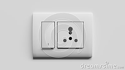 Modular Switchboard Electrical Outlet, Interchangeable On A White Wall ...