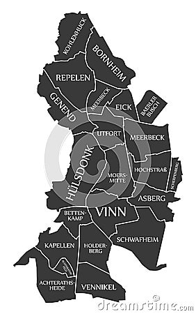Moers City Map Germany DE Labelled Black Illustration | CartoonDealer ...