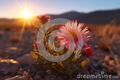 A Mojave Aster Glowing In The Sunset Stock Photography | CartoonDealer ...