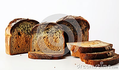 Moldy Slices Of Bread On A White Background Royalty-Free Stock ...