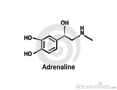 Molecular Formula Of Adrenaline Icon. Structure Of Molecule Epinephrine ...